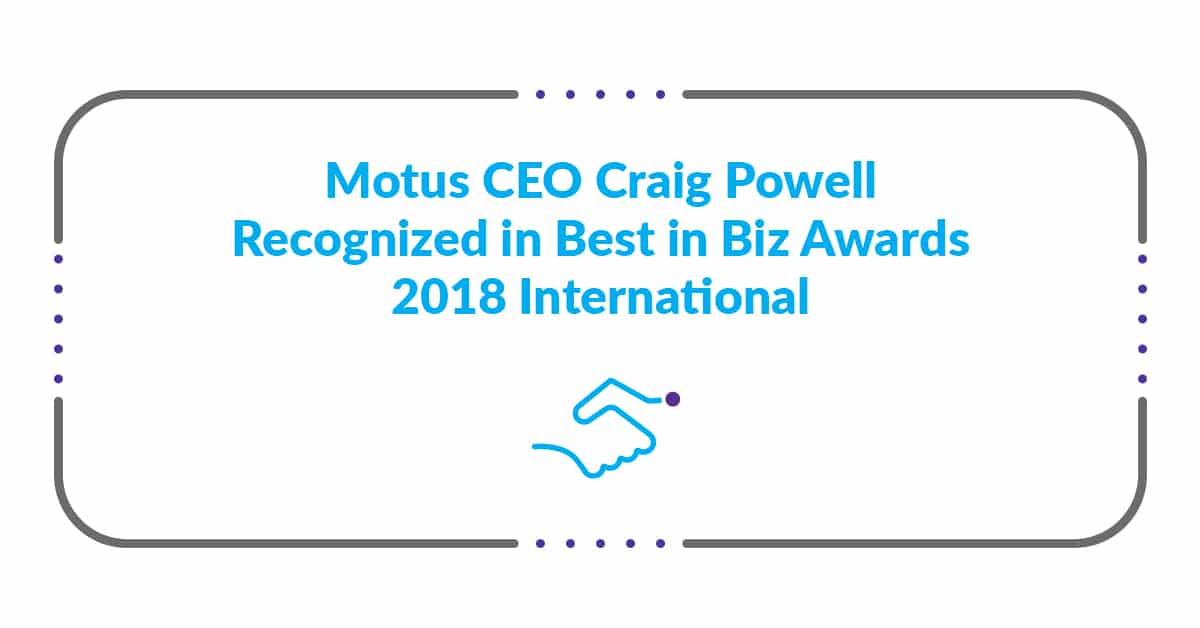 Motus CEO Craig Powell Recognized in Best in Biz 2018