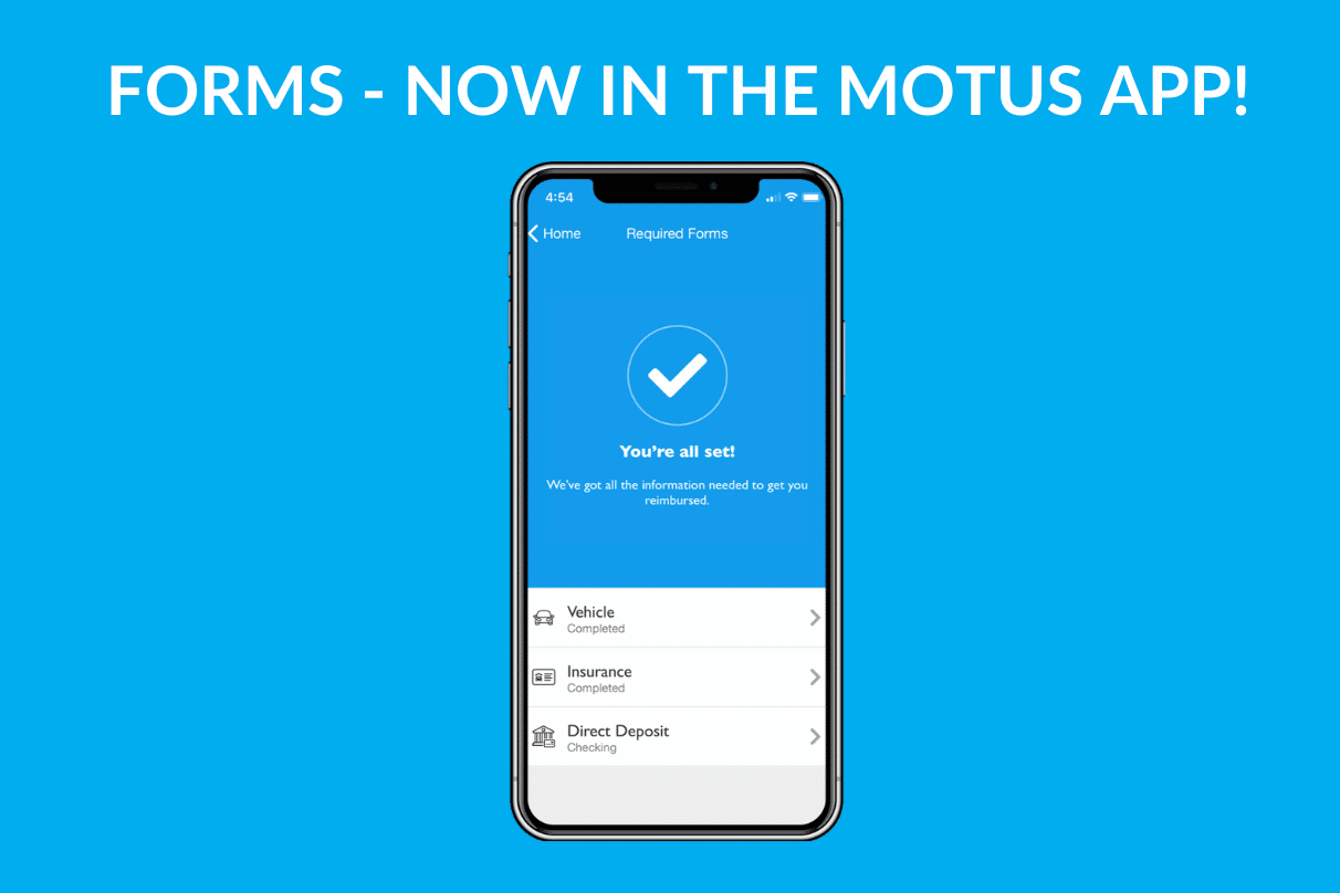 Forms Now in the Motus App: Manage Your Account in the App