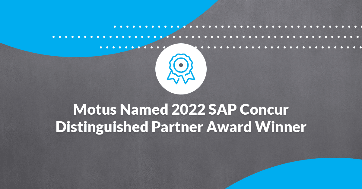 Motus Named 2022 SAP Concur Partner Award Winner